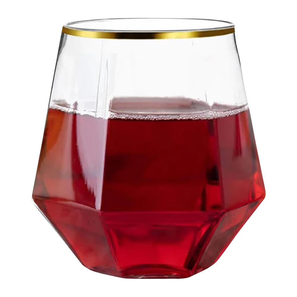 Wholesale Gold Rimmed Diamond Glass 10.5oz - Wine-n-Gear