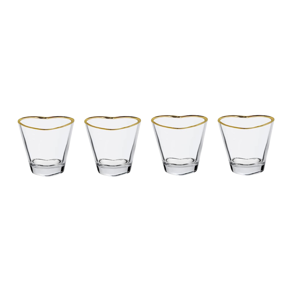 Wholesale Gold Rimmed Heart Shot Glass 2oz - Wine-n-Gear
