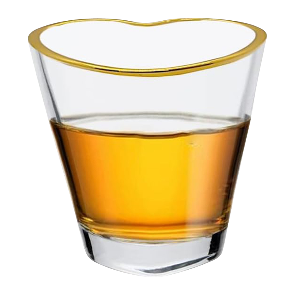 Wholesale Gold Rimmed Heart Shot Glass 2oz - Wine-n-Gear