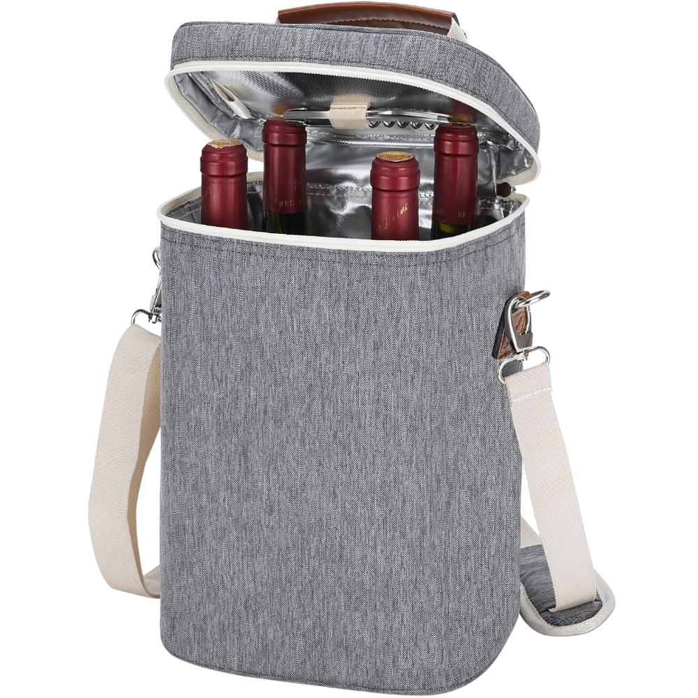 Wholesale 4-Bottle Insulated Tote Carrier - Wine-n-Gear
