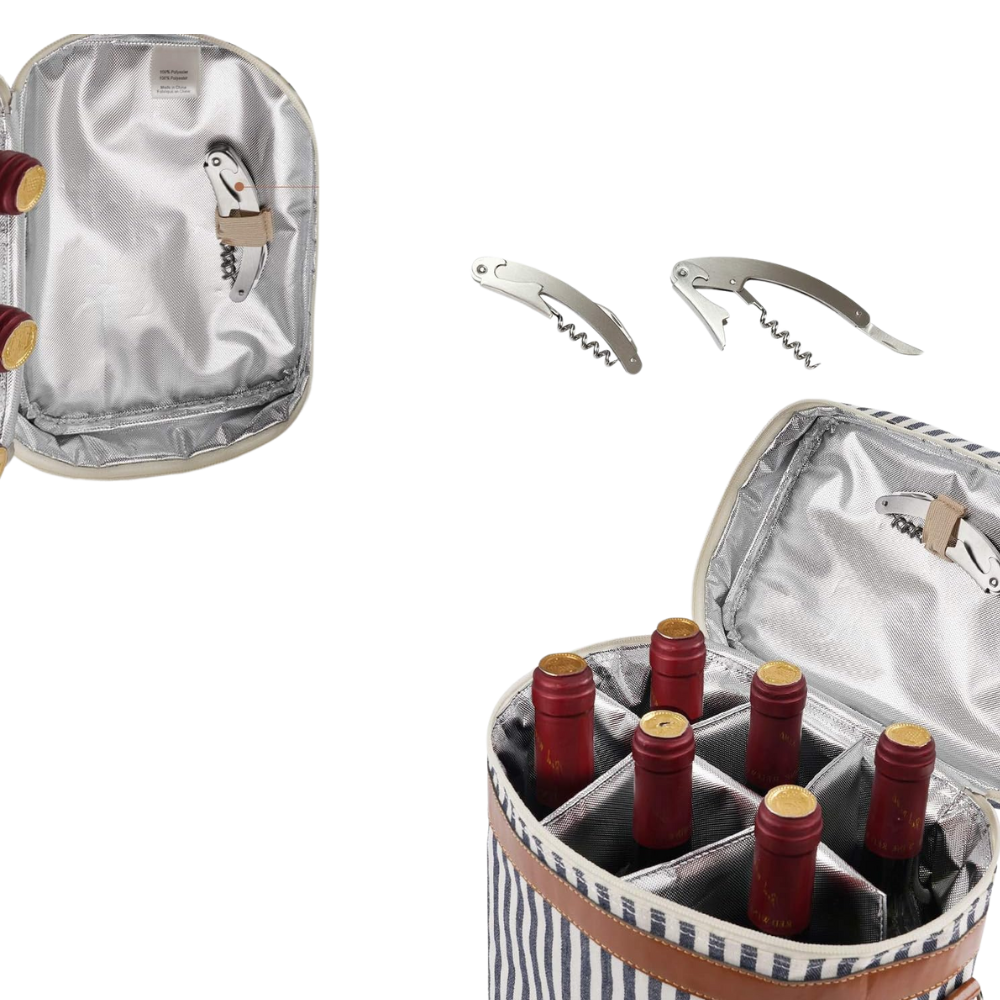 Wholesale 6-Bottle Insulated Tote Carrier - Wine-n-Gear