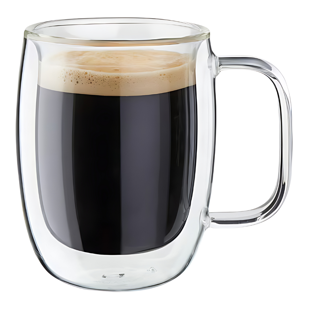 Wholesale Glass Double Wall Coffee Mug 12oz - Wine-n-Gear