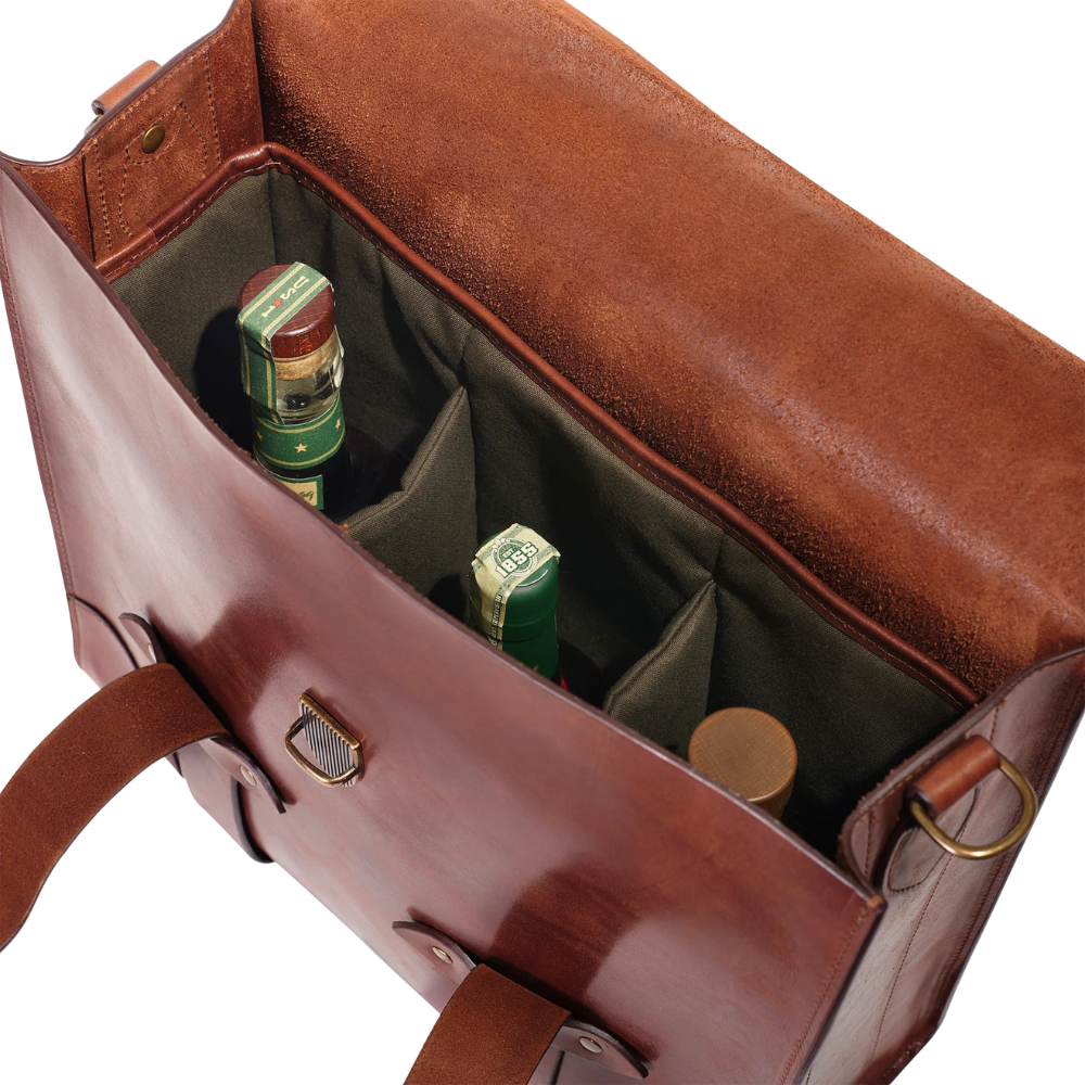 Wholesale 3-Bottle Leather Bag - Wine-n-Gear