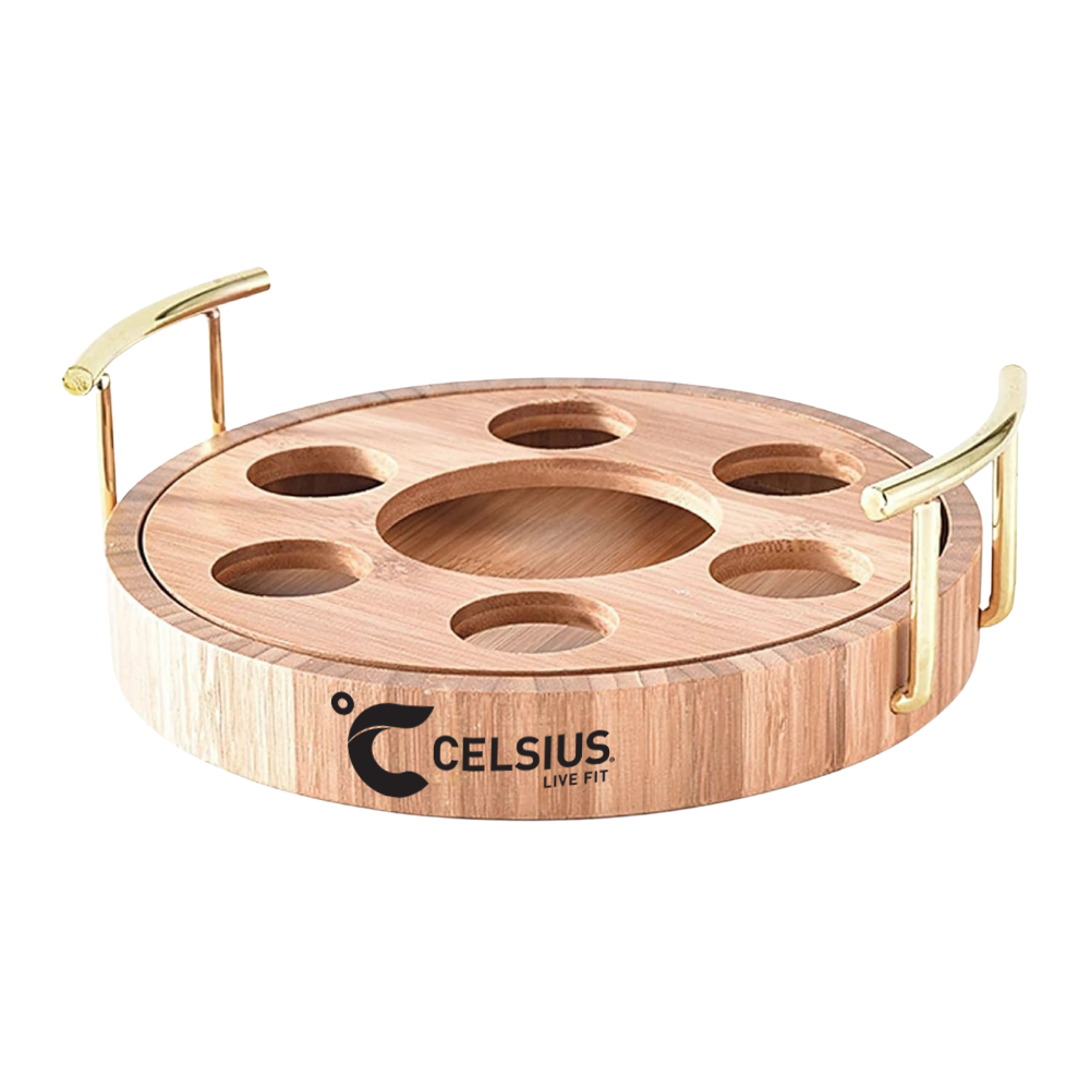 Wholesale Round Wooden Shot Serving Tray - Wine-n-Gear