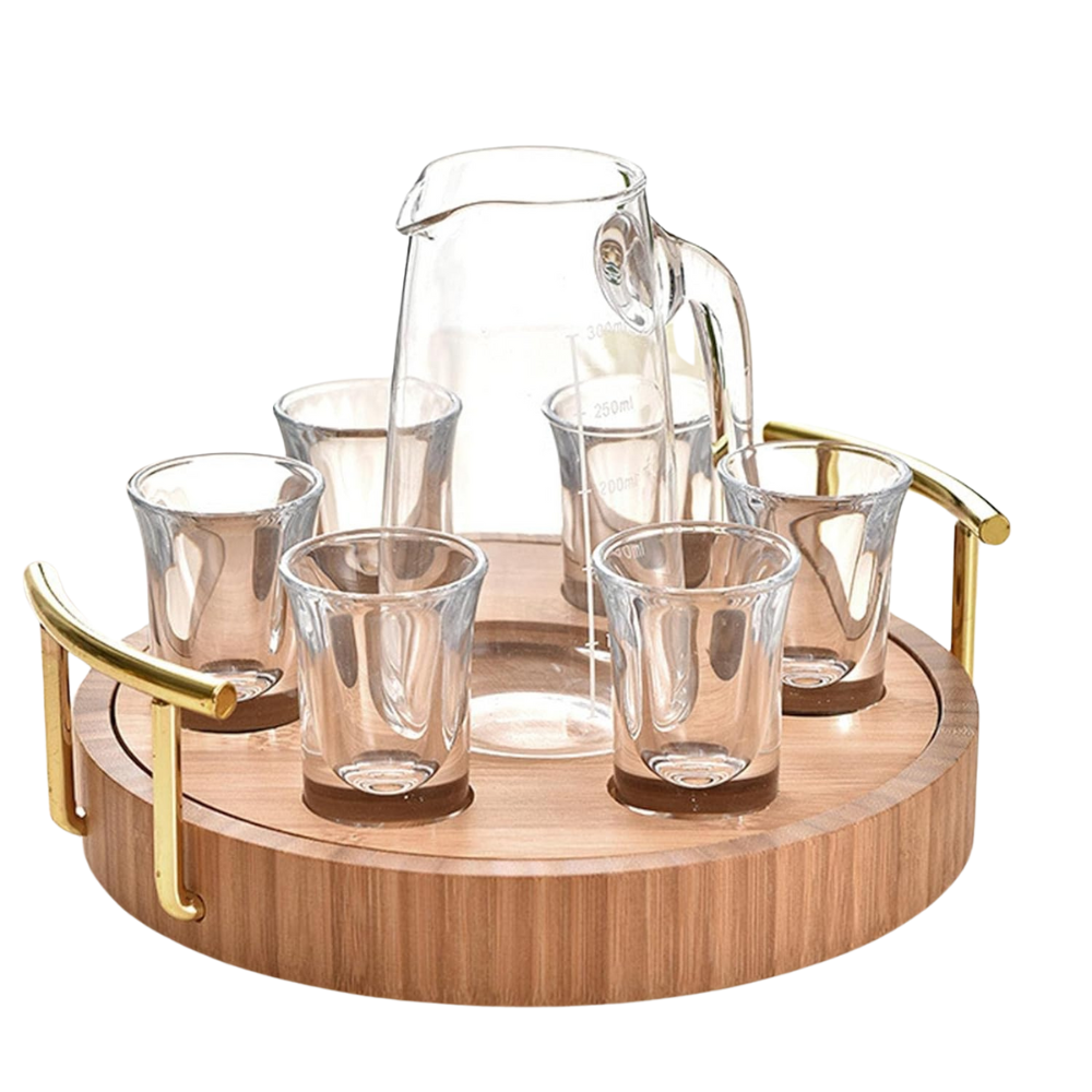 Wholesale Round Wooden Shot Serving Tray - Wine-n-Gear