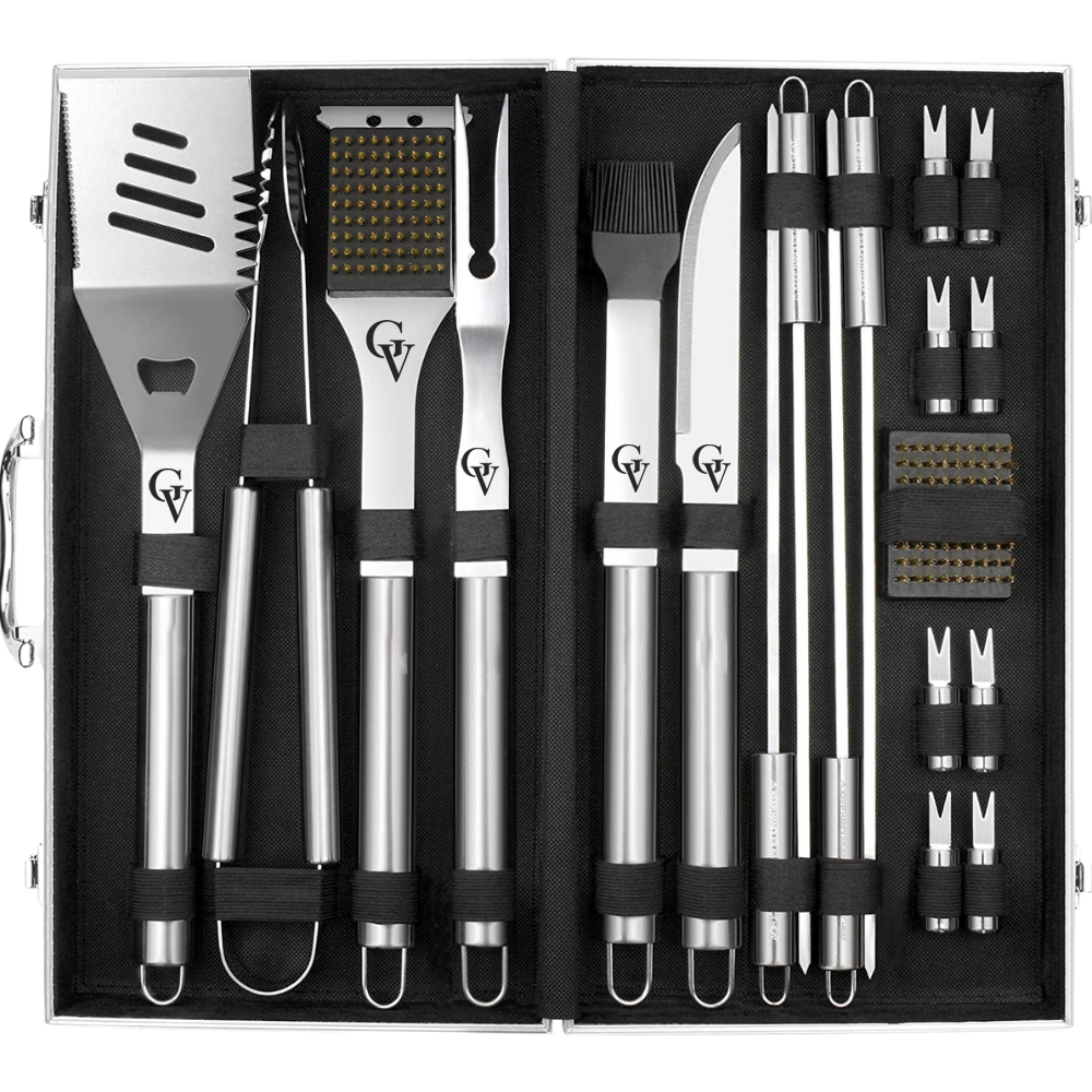 Wholesale 19-Piece Steel BBQ Grill Set - Wine-n-Gear