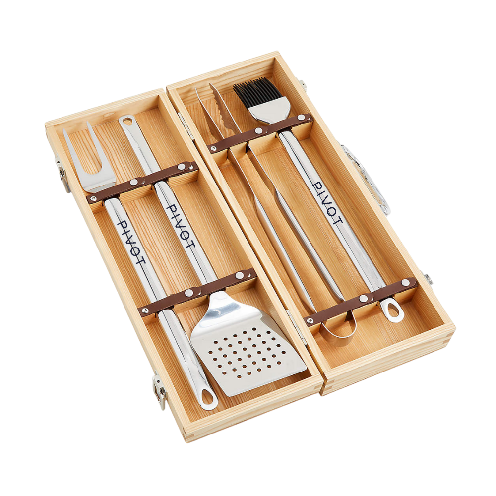 Wholesale 5-Piece Steel Grill Tool Set - Wine-n-Gear