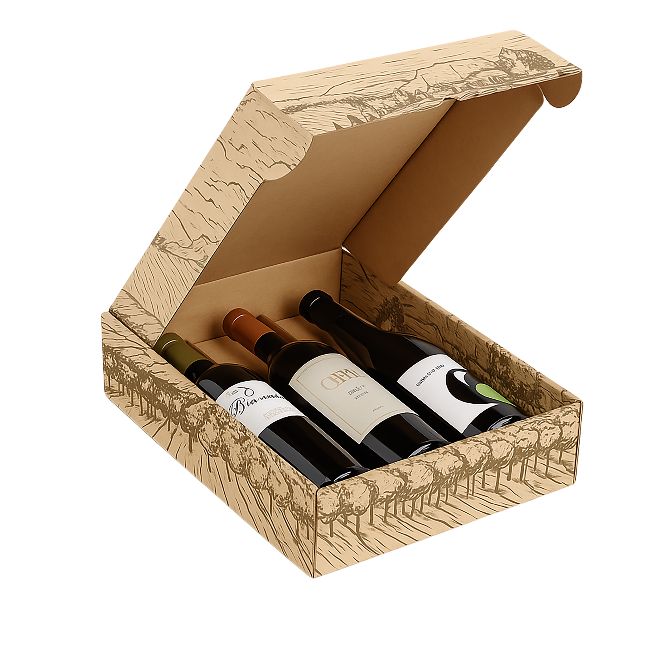 Wholesale 3-Bottle Wine Gift Box - Wine-n-Gear